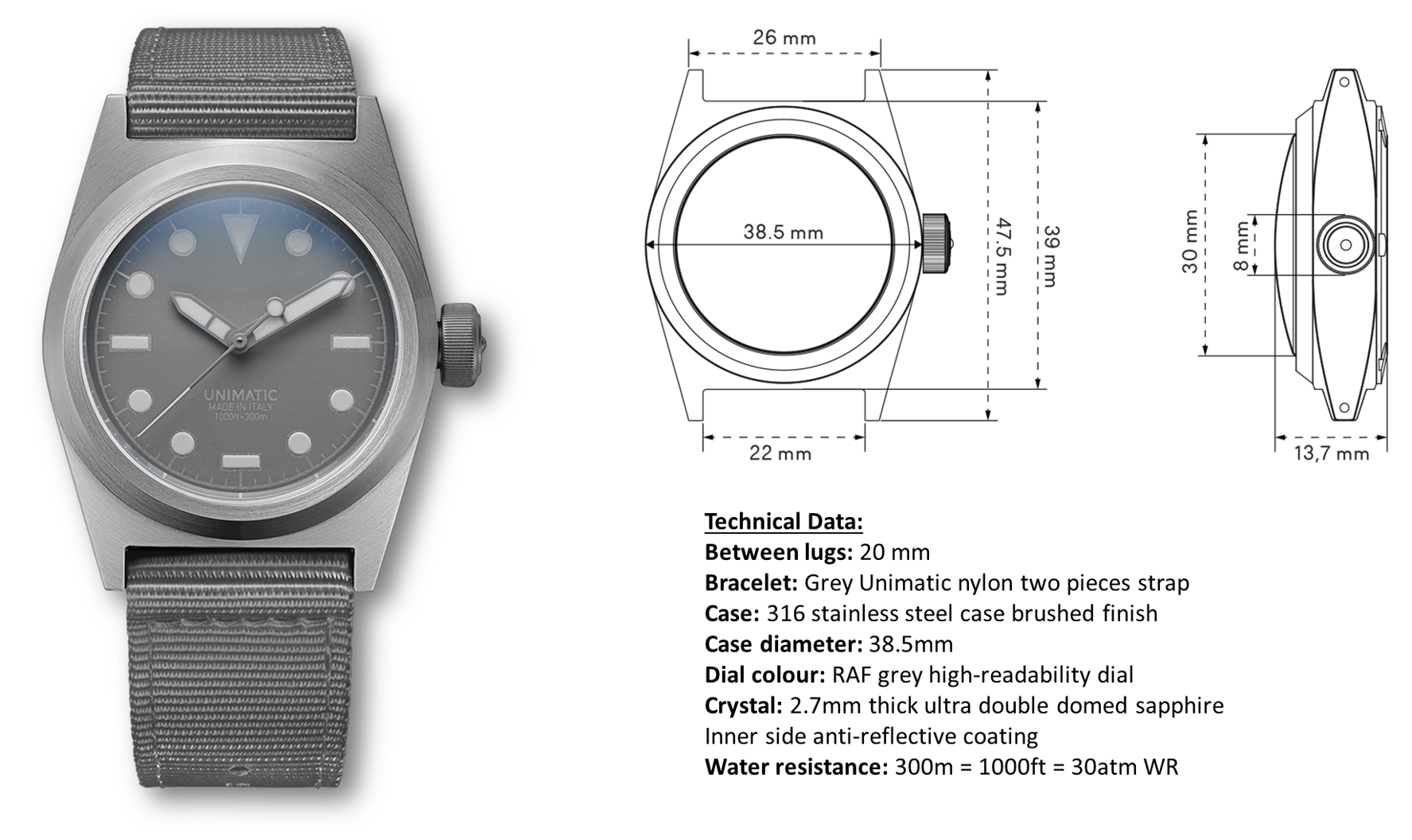 Technical details with dimensions – Wristworthy